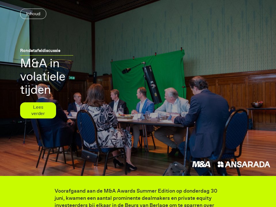 Rondetafeldiscussie M&A in volatiele tijden - Trendonderzoek 2022/2023