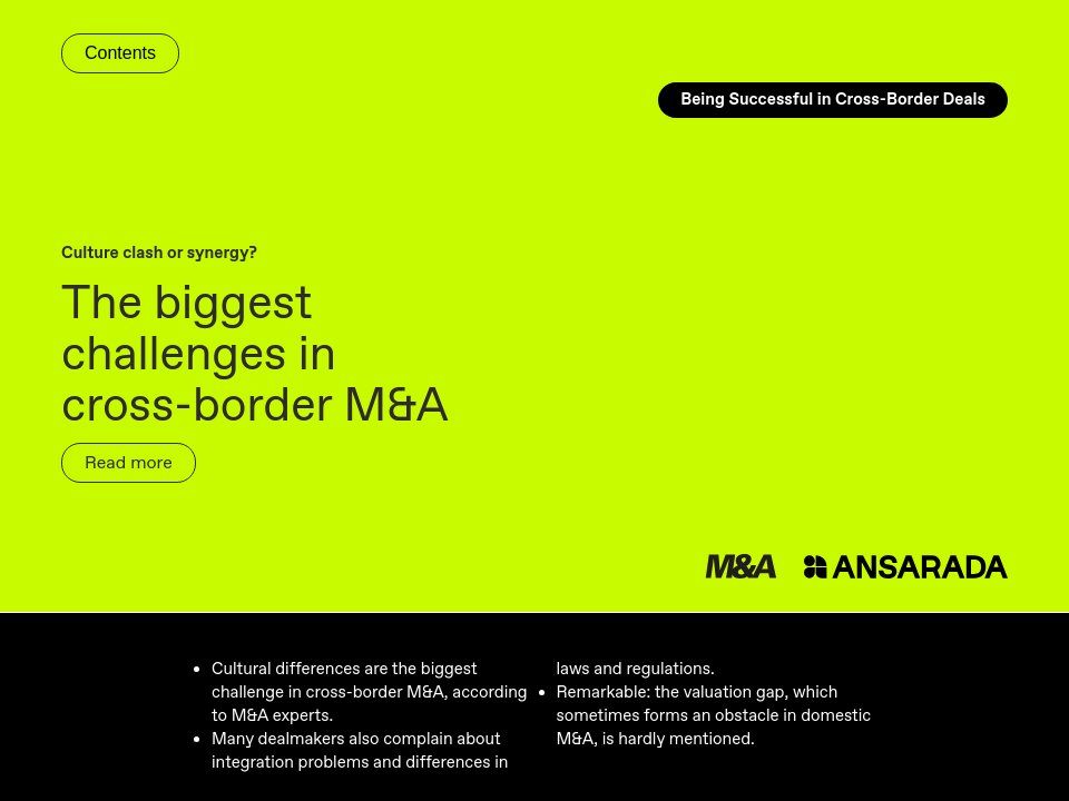 Cross-border deals - M&A Trend Survey Benelux 2024-2025