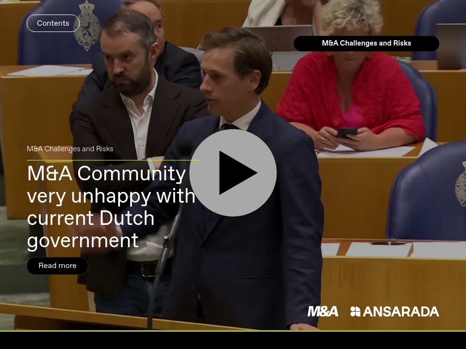 Current Dutch government - M&A Trend Survey Benelux 2024-2025